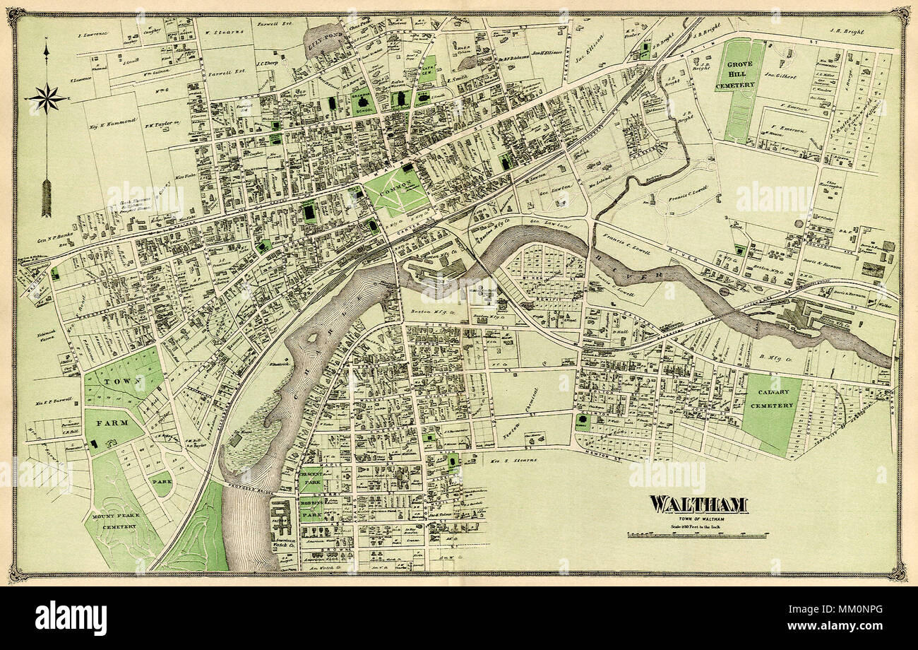 Mappa di waltham massachusetts immagini e fotografie stock ad alta ...