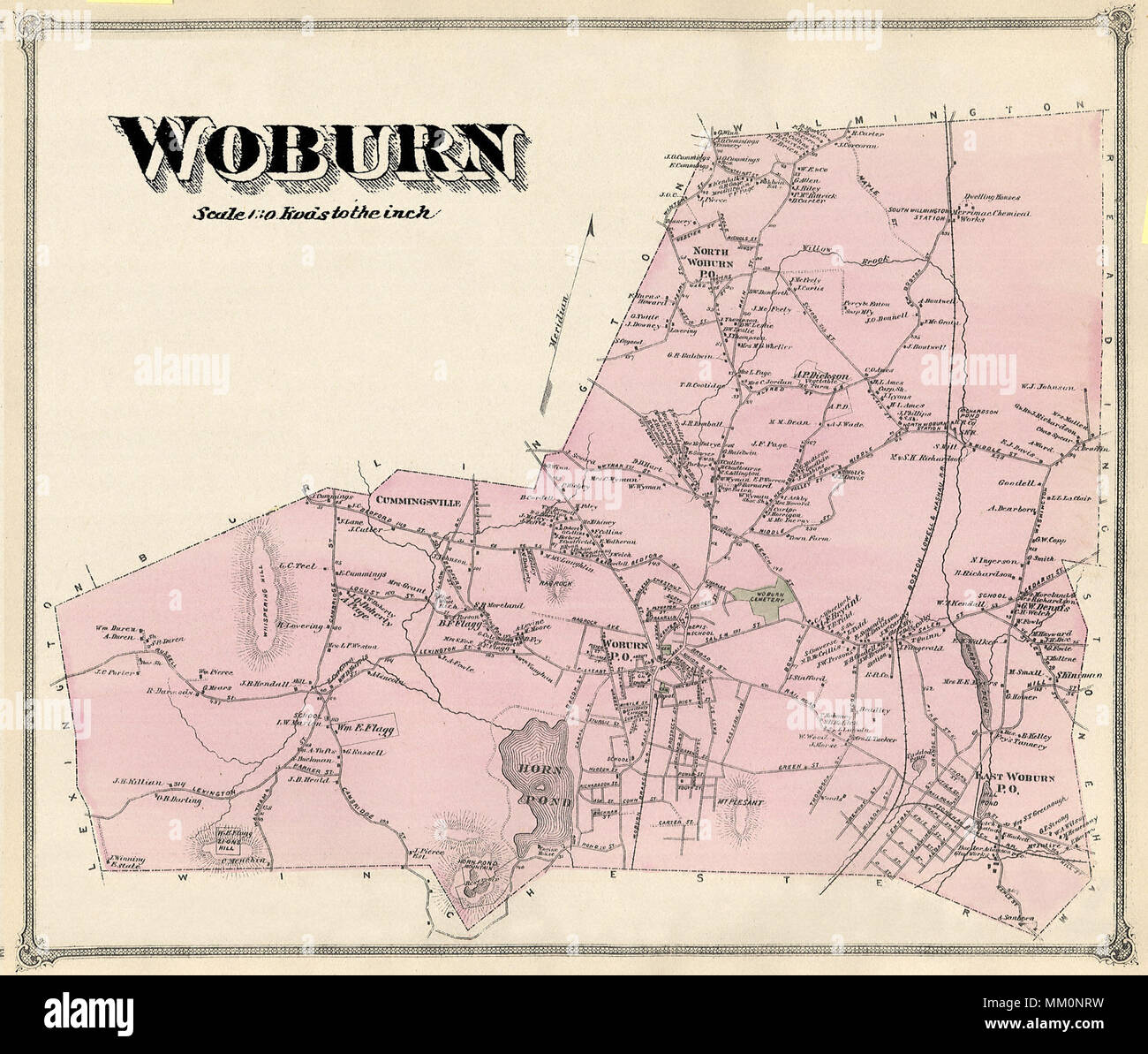 Mappa di woburn massachusetts immagini e fotografie stock ad alta ...