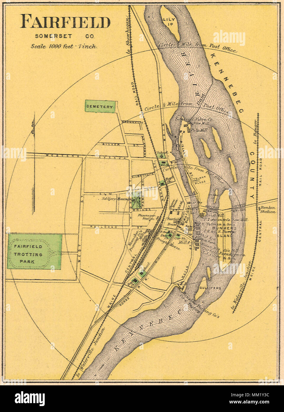 Mappa di fairfield, maine immagini e fotografie stock ad alta ...