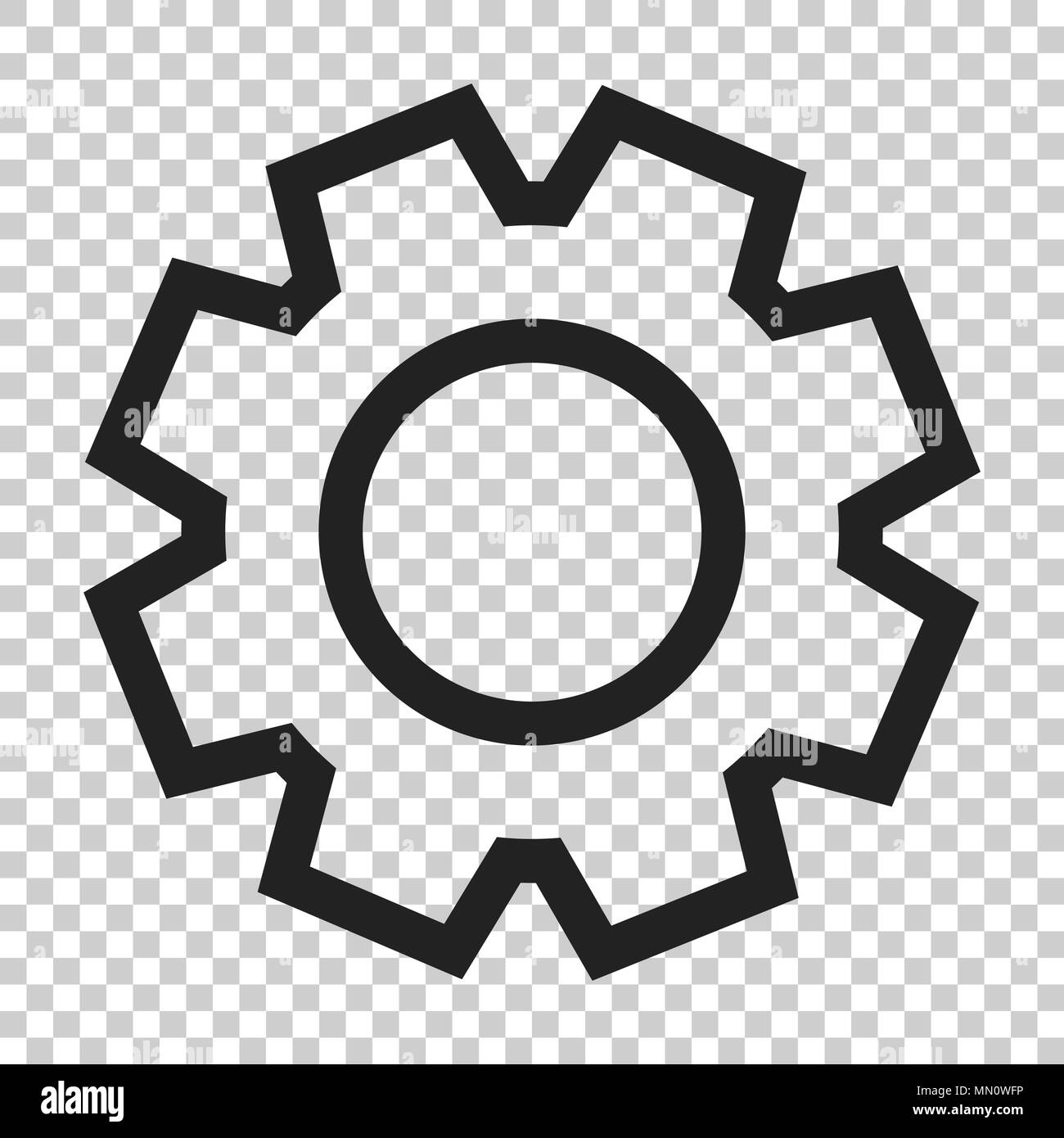 Ingranaggio icona vettore in uno stile piatto. Ruota dentata ...