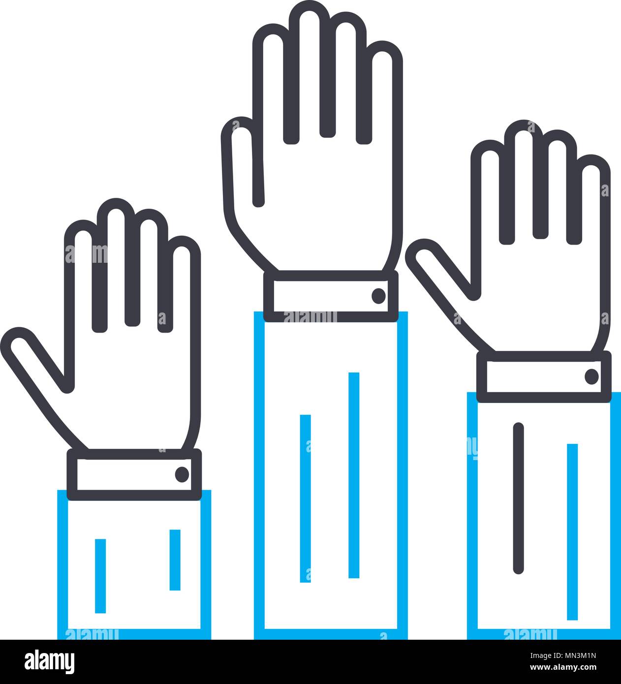 Disponibilità a partecipare vettore di linea sottile icona tratto ...