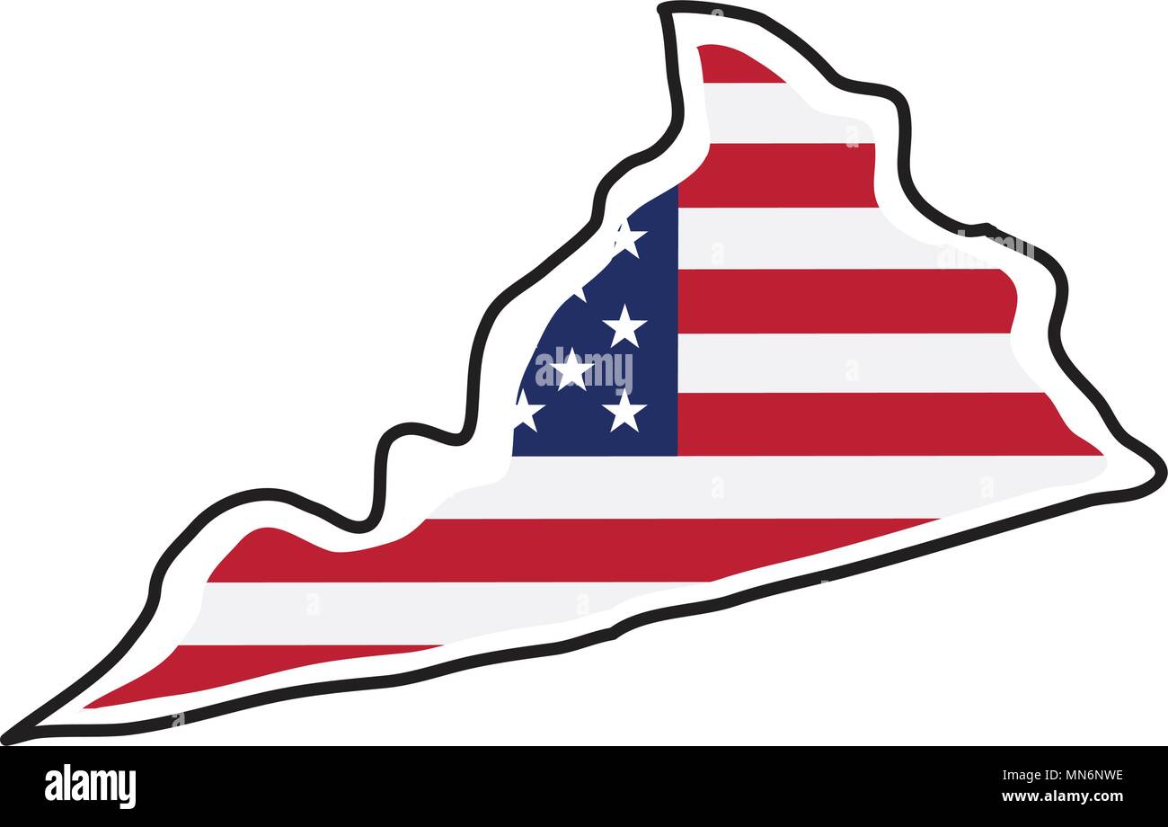 Mappa politica della virginia Immagini Vettoriali Stock - Alamy