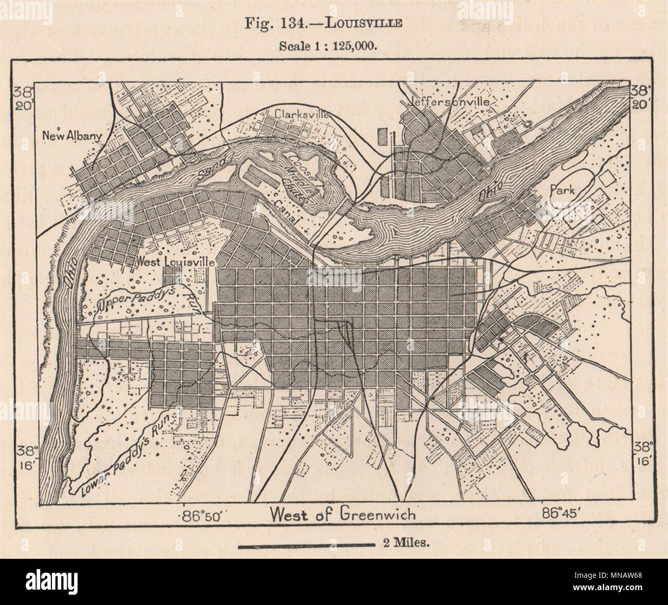 Mappa di louisville kentucky immagini e fotografie stock ad alta ...