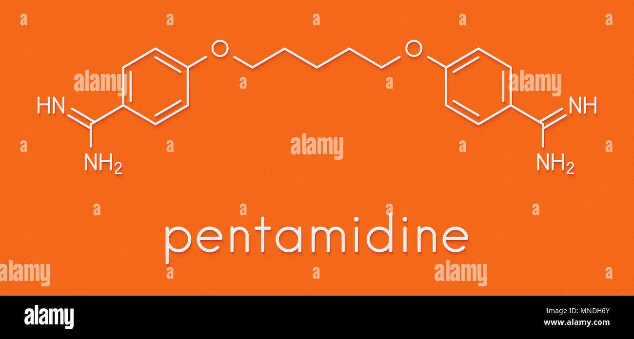 La pentamidina farmaco antimicrobico molecola. Utilizzato nel ...