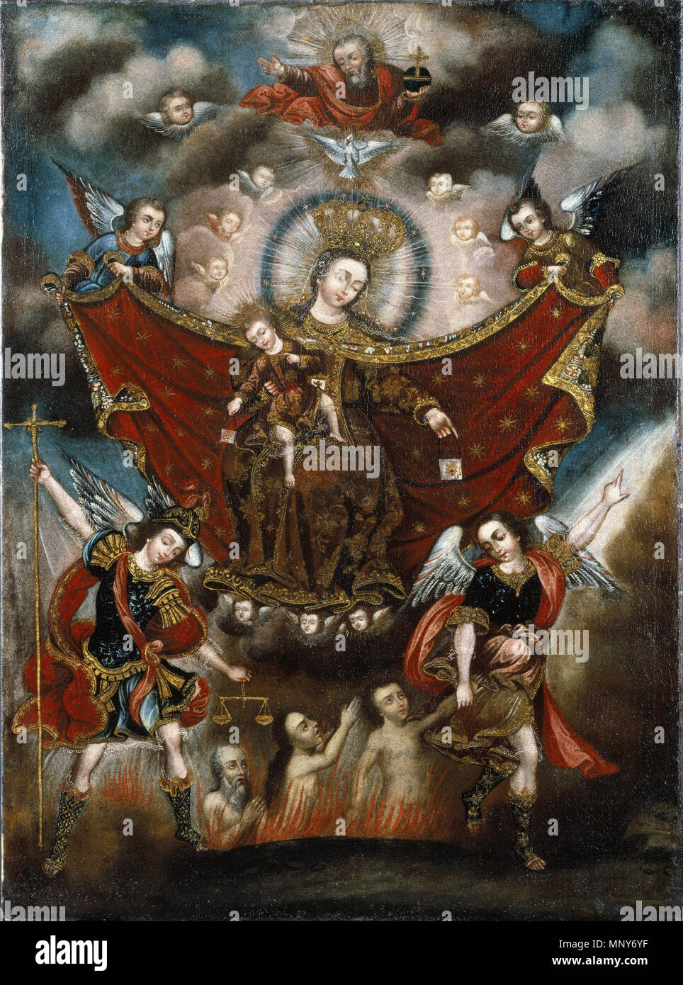 Vergine del Carmelo salvare anime del purgatorio tardo XVII secolo ...