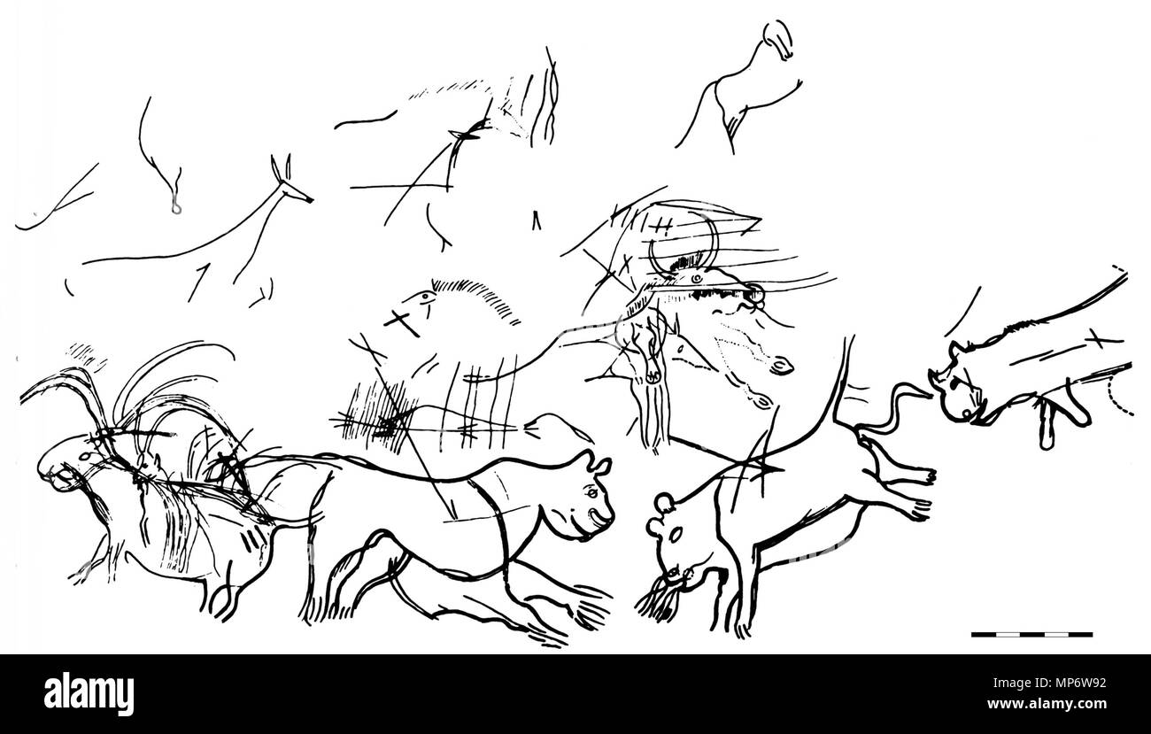 Pinturas rupestres de lascaux Foto e Immagini Stock in Bianco e Nero ...