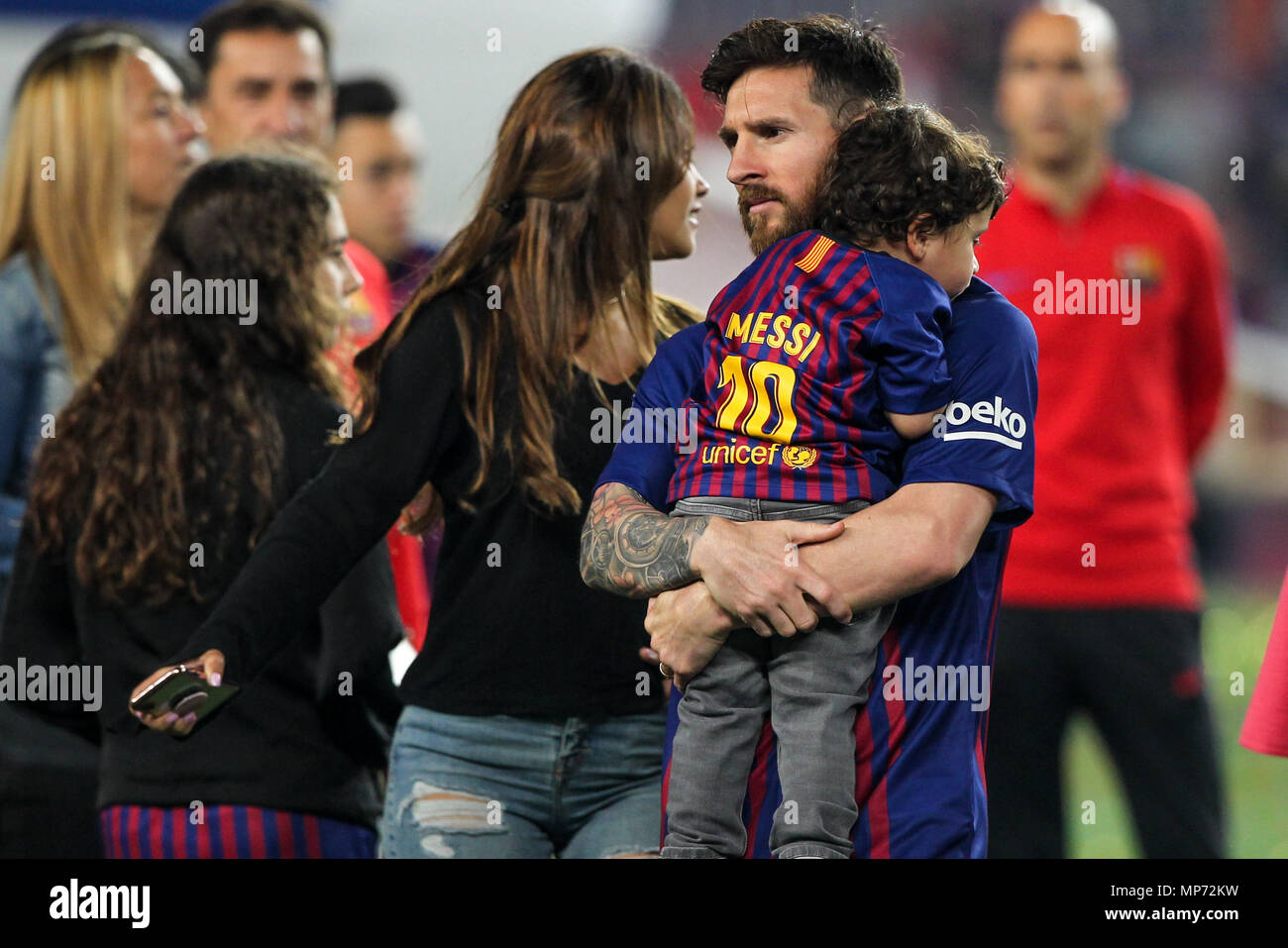 Barcellona, 20 Maggio: Lionel Messi del FC Barcellona con suo figlio ...