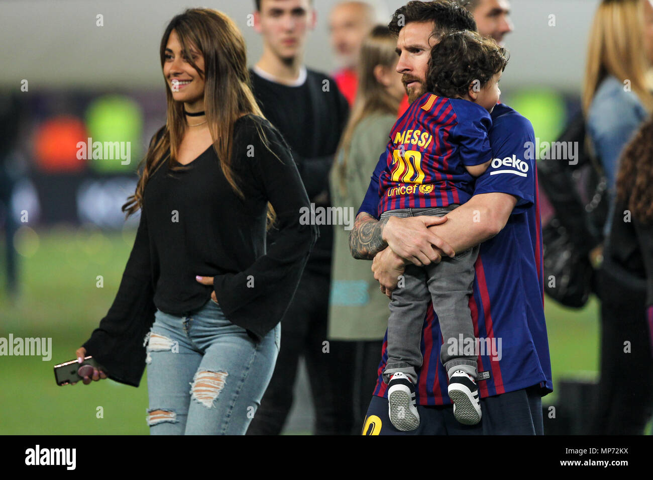 Barcellona, 20 Maggio: Lionel Messi del FC Barcellona con suo figlio ...