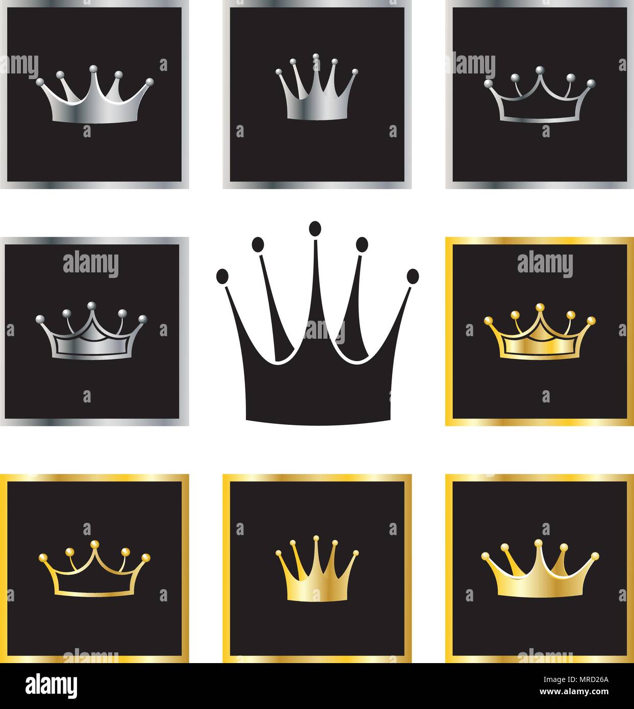 Golden crowns Immagini Vettoriali Stock - Alamy