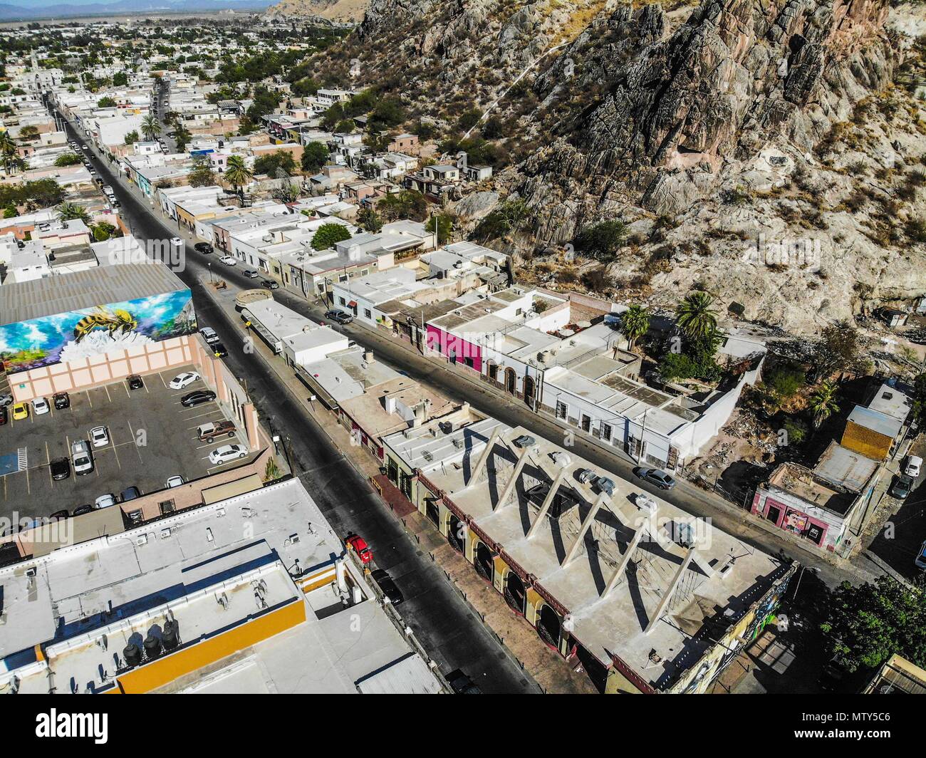 Vista aérea de la colonia di Centro o Centro Histórico de Hermosillo ...
