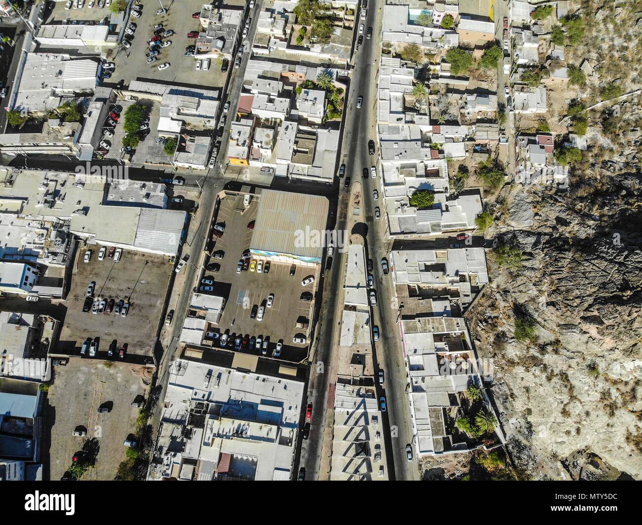 Vista aérea de la colonia di Centro o Centro Histórico de Hermosillo ...