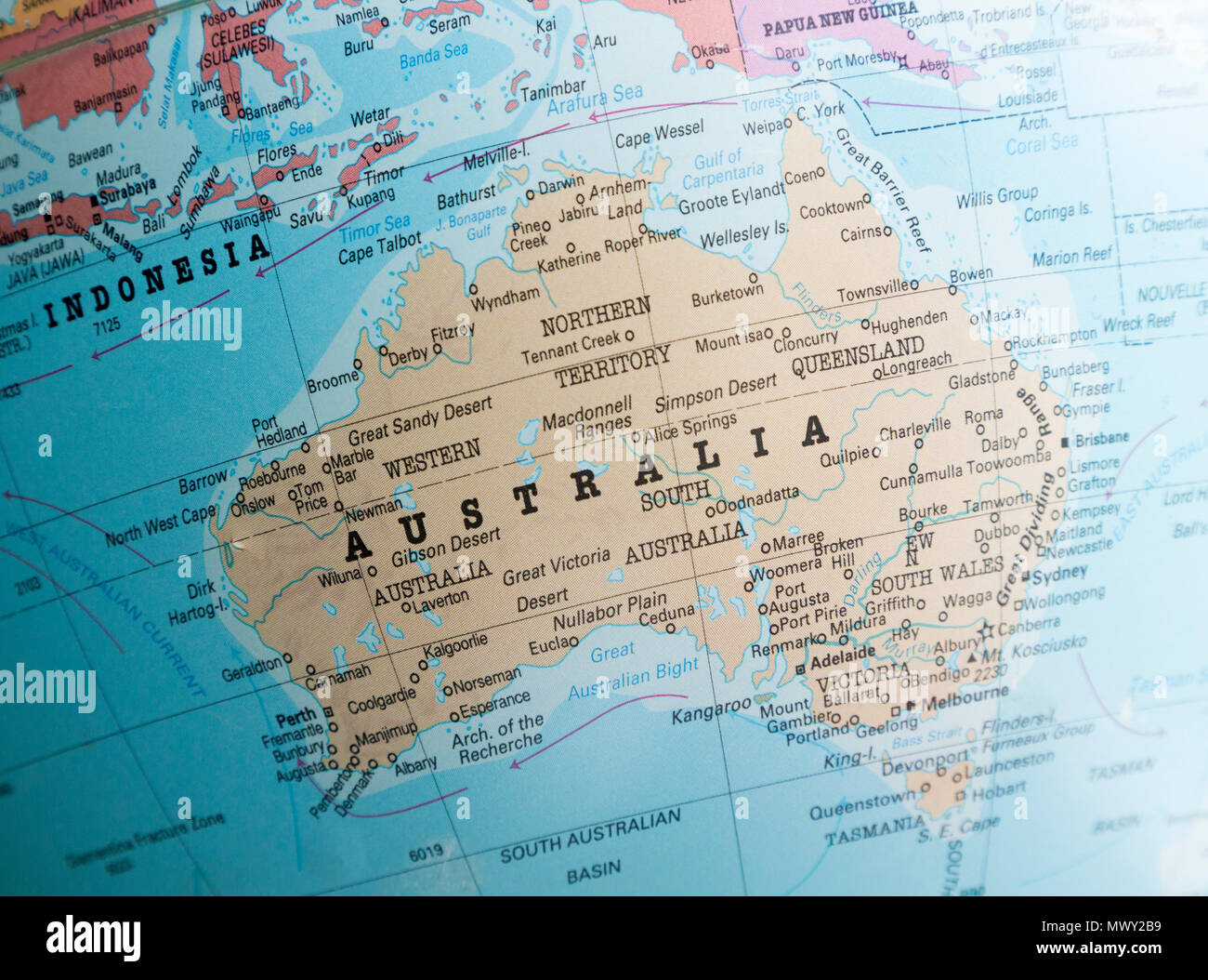 Mappa politica continente australia immagini e fotografie stock ad alta ...