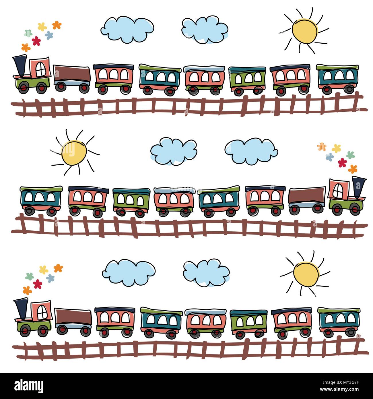 Carta del treno Immagini Vettoriali Stock - Alamy