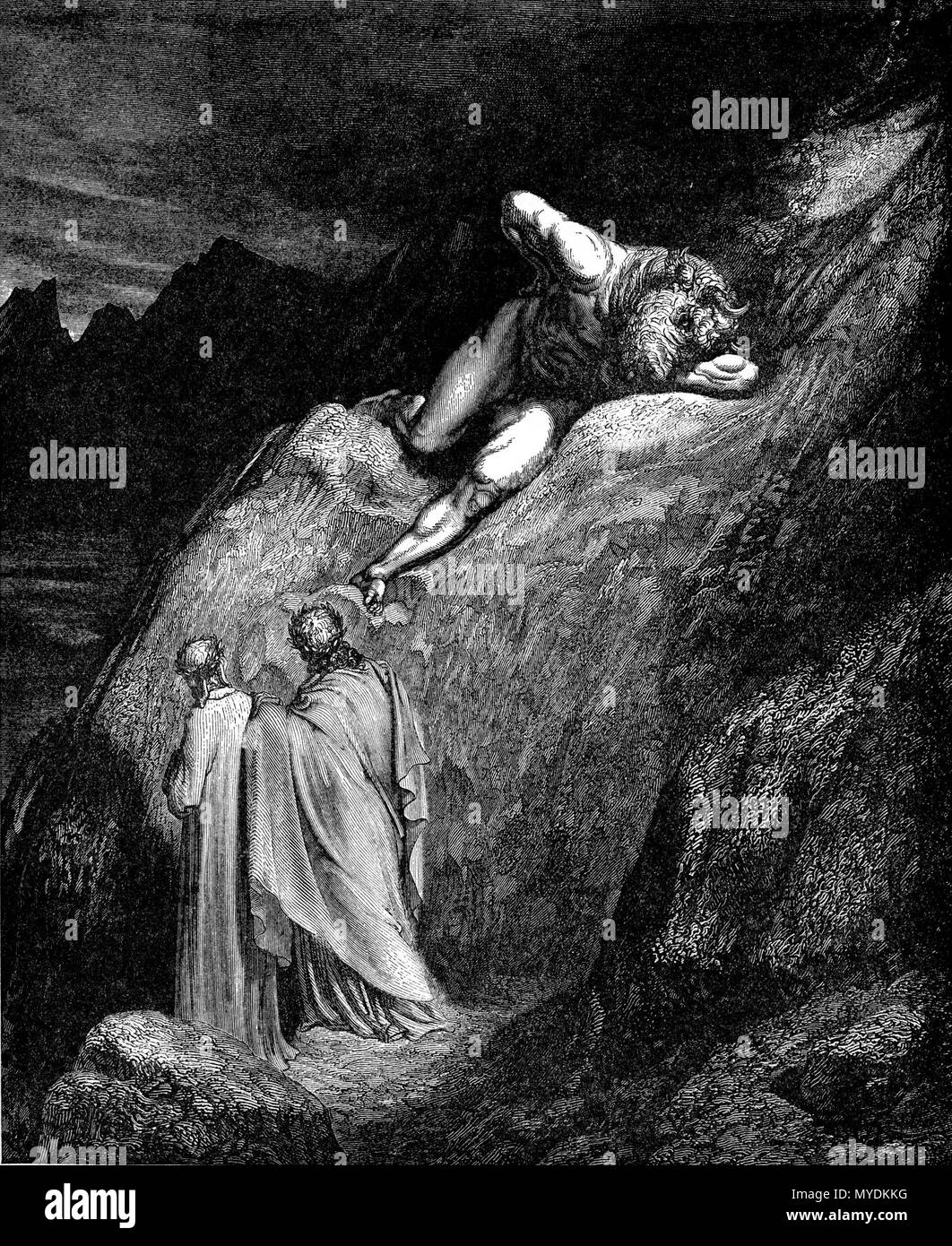 . Scansione ad alta risoluzione di incisione di Gustave Doré che ...
