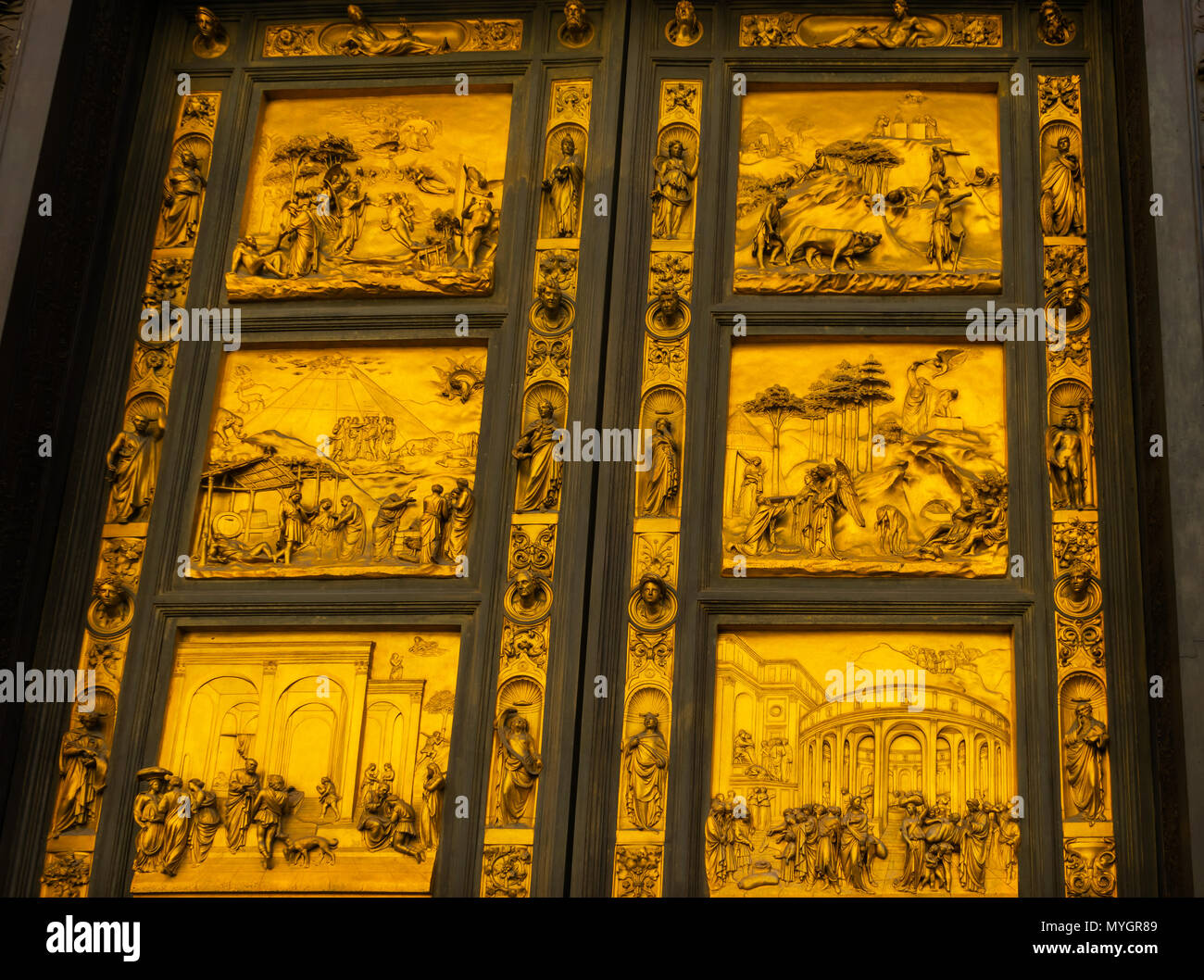 Porte del Paradiso Ghiberti porta di bronzo Bapistry Duomo Chiesa ...
