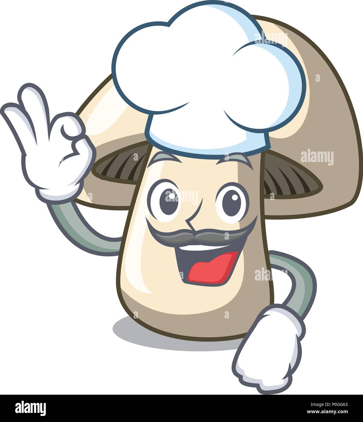 Cartoon happy cute champignon mushroom Immagini Vettoriali Stock - Alamy