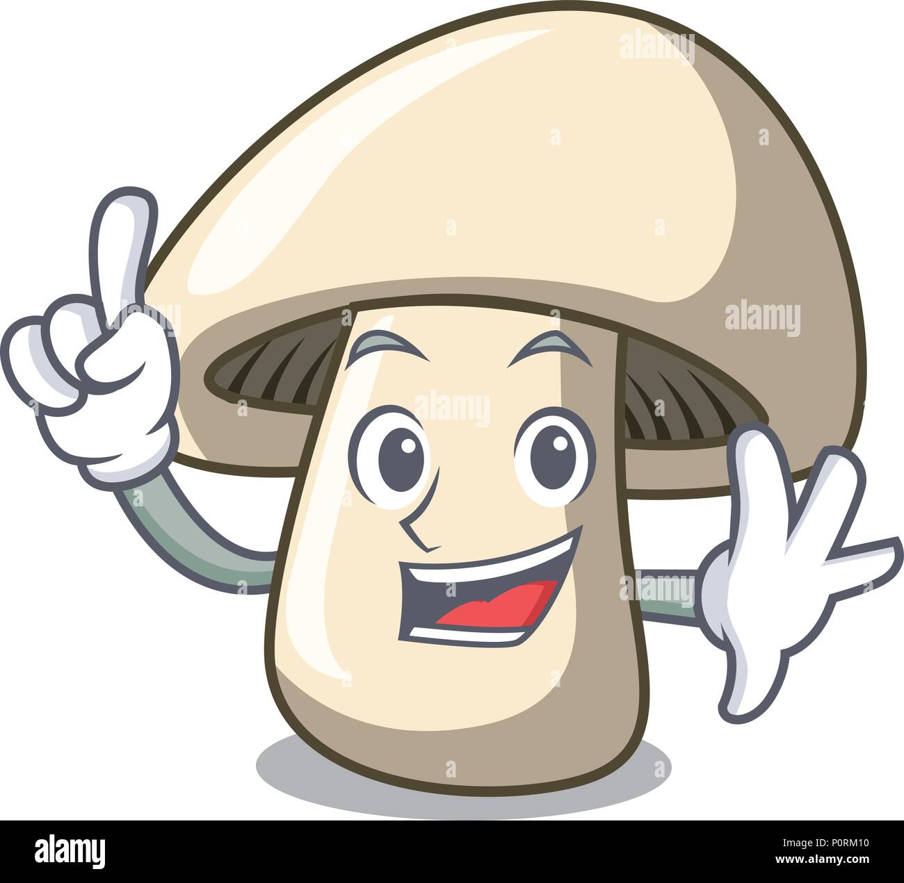 Cartoon happy cute champignon mushroom Immagini Vettoriali Stock - Alamy