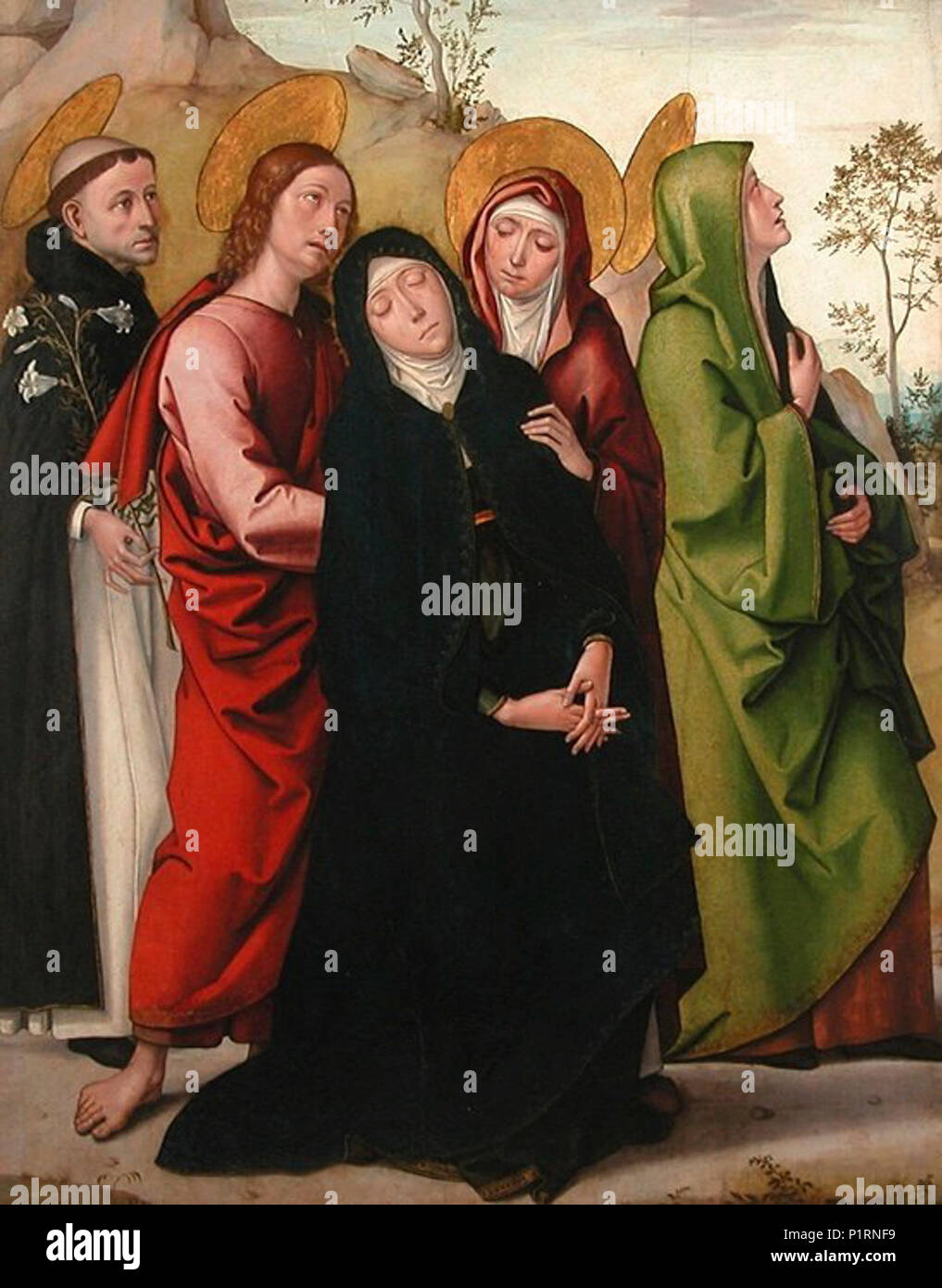 "La Vergine, San Domenico de Guzman, San Giovanni Evangelista", dipinto ...