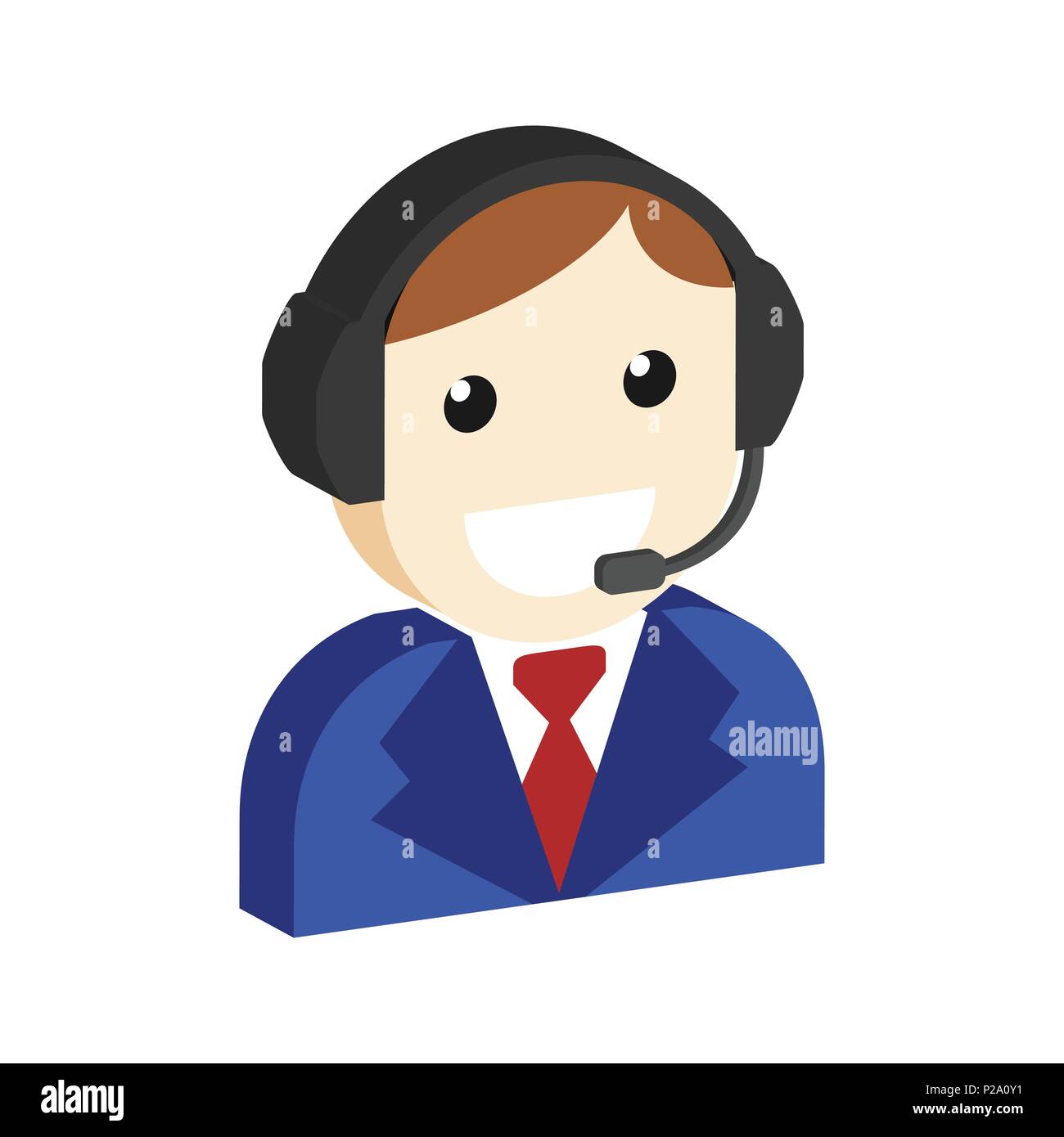 Operatore avatar, assistenza clienti Symbol. Piatto Icona isometrica o ...