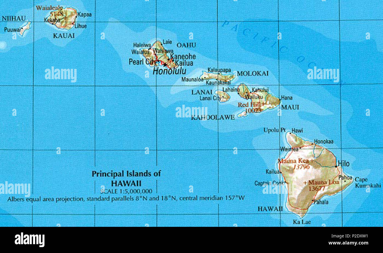 Mapa político de hawaii immagini e fotografie stock ad alta risoluzione ...
