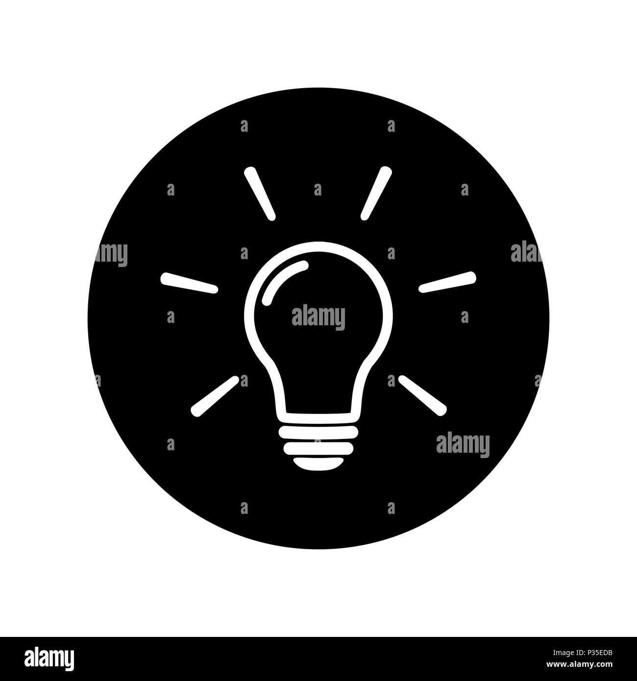 Simbolo dell'idea della lampadina Foto e Immagini Stock in Bianco e ...