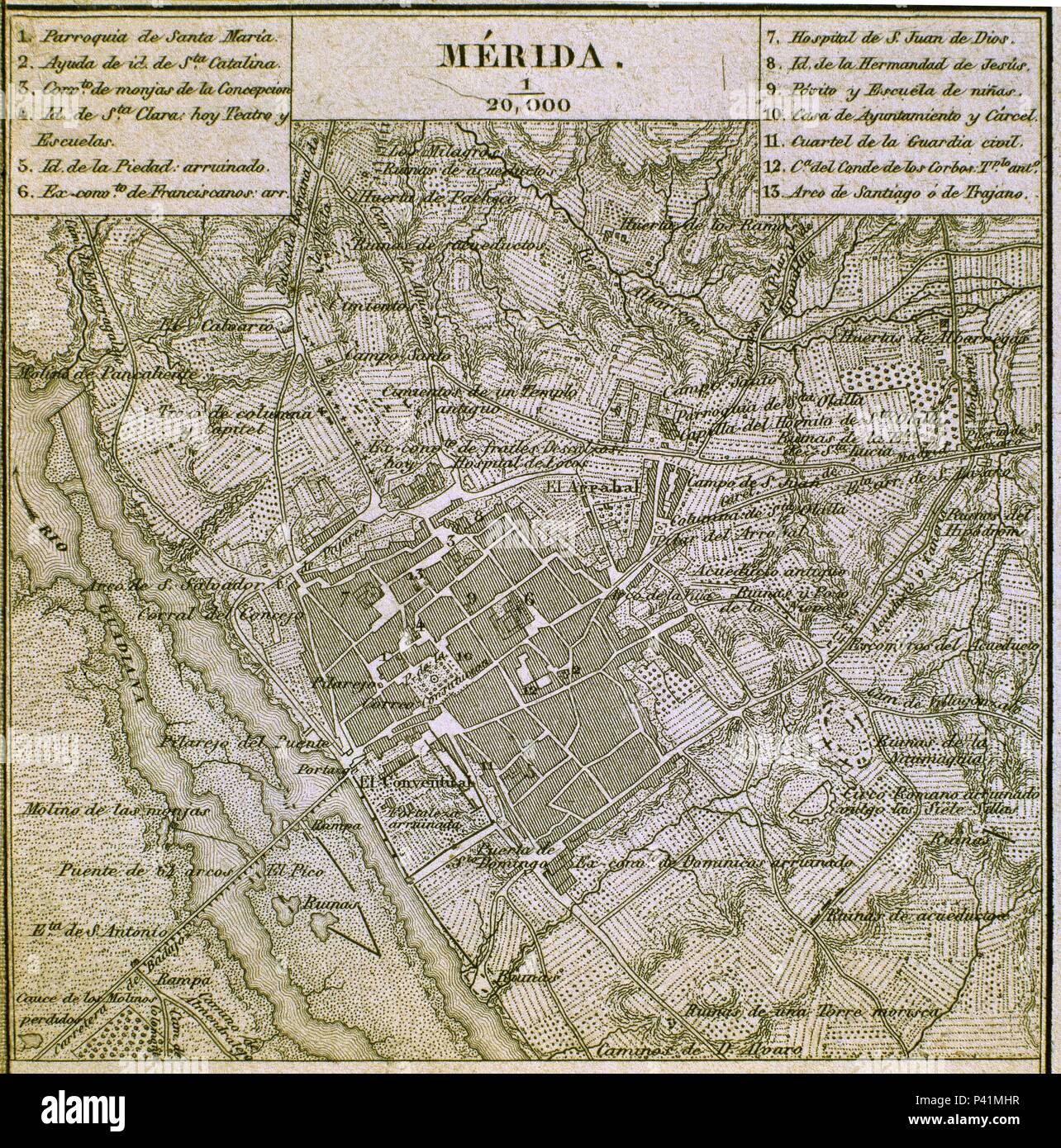 Mappa di merida spagna immagini e fotografie stock ad alta risoluzione ...