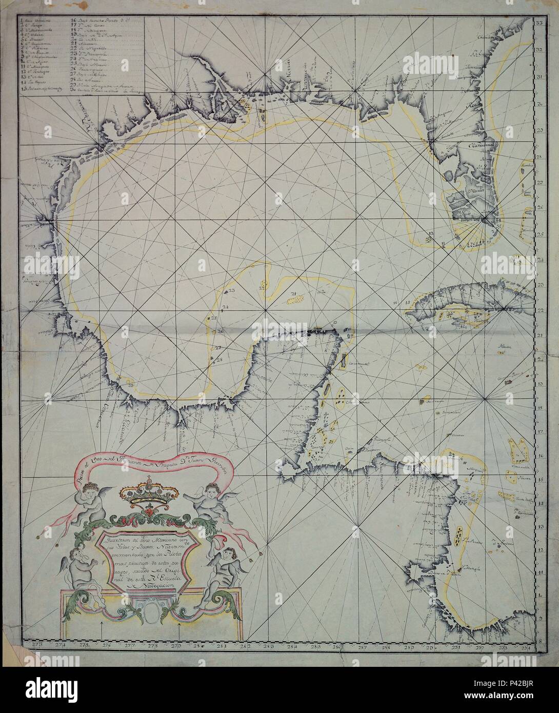 GOLFO DE MEXICO - 1800 - MAPA PARA EL USO DEL TENIENTE DE FRAGATA JUAN ...