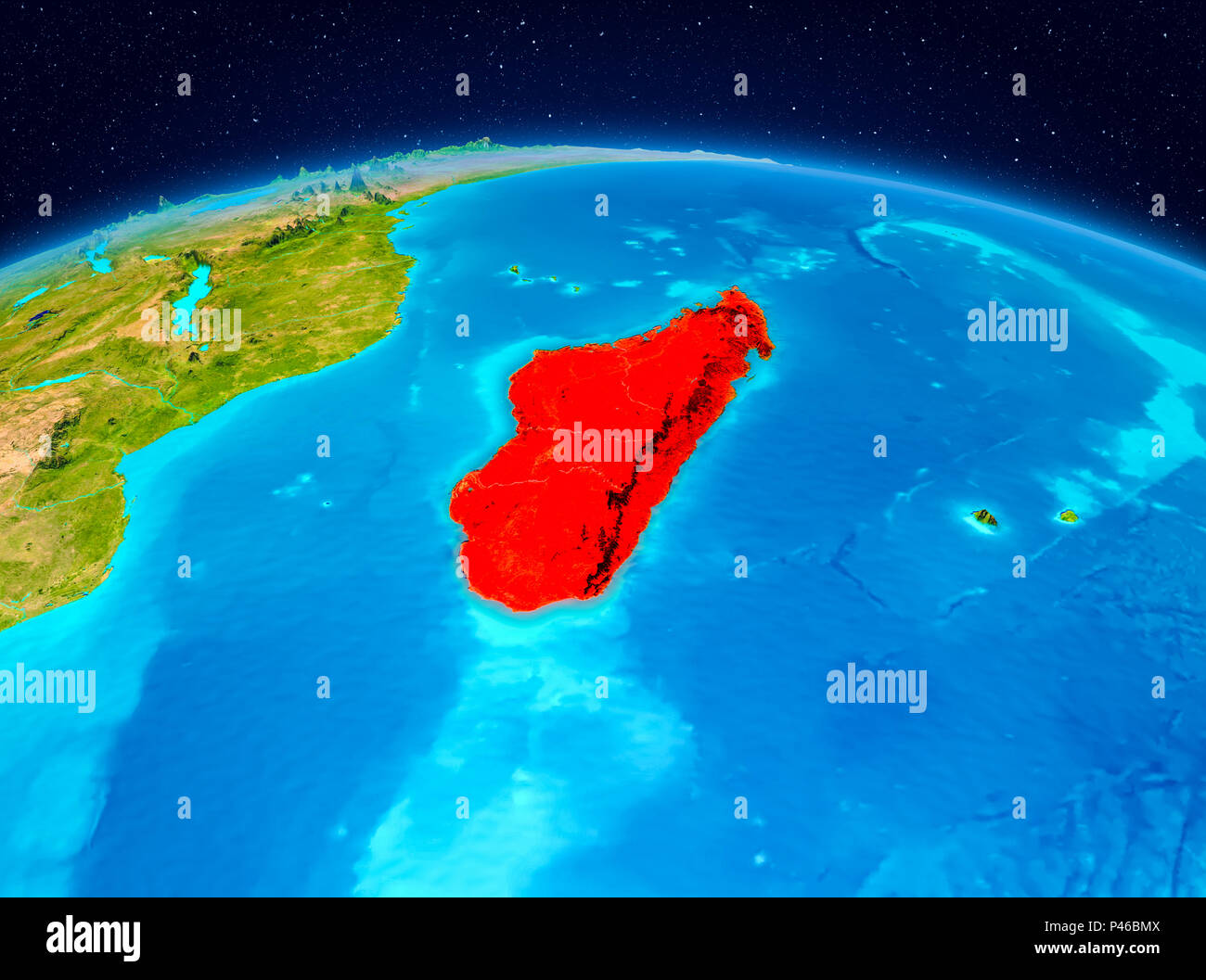 Madagascar satellite image immagini e fotografie stock ad alta ...