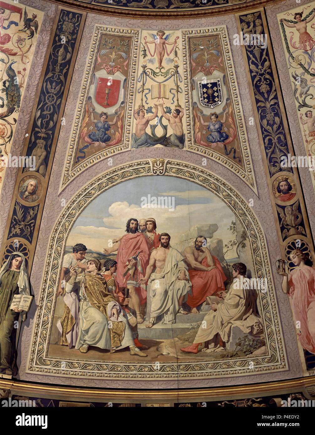 PINTURA MURAL DE LA A BOVEDA DEL SALON DE SESIONES - 1850/53 - DETALLE ...
