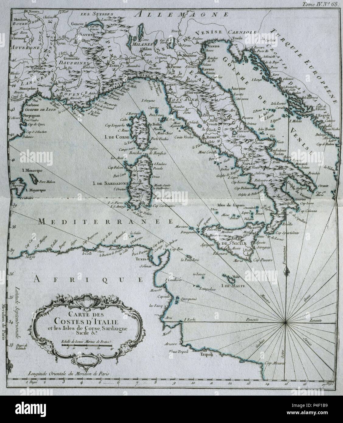 MAPA DE LAS COSTAS DE ITALIA y las islas CORCEGA SICILIA Y CERDEÑA ...