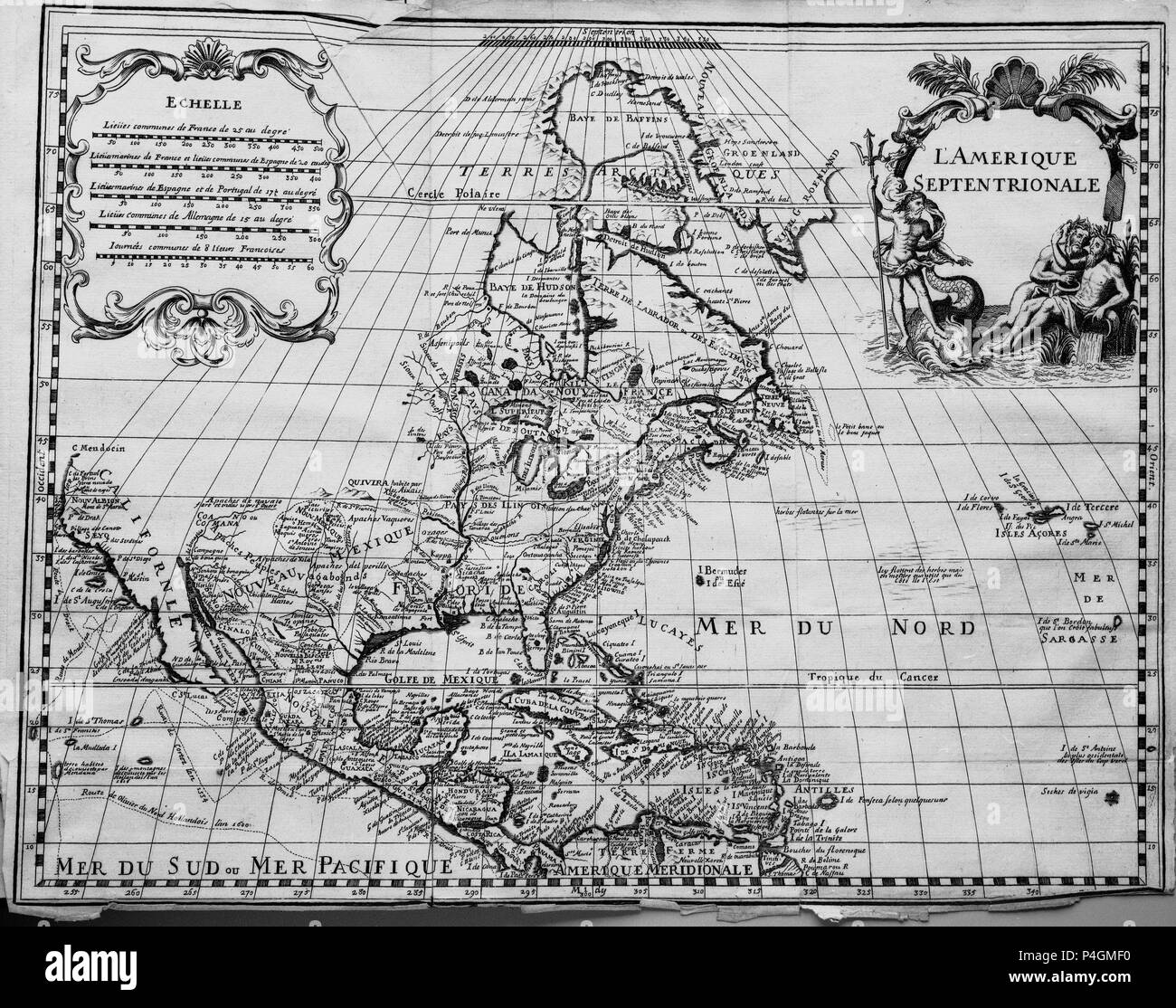Mappa di america 1700 Foto e Immagini Stock in Bianco e Nero - Alamy