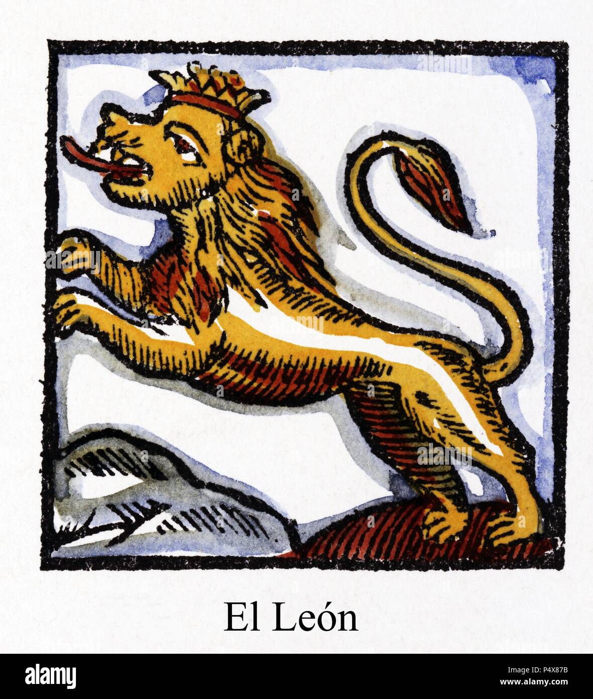 Catalunya. Bestiario popolare. tradicional El León, figura de carton ...