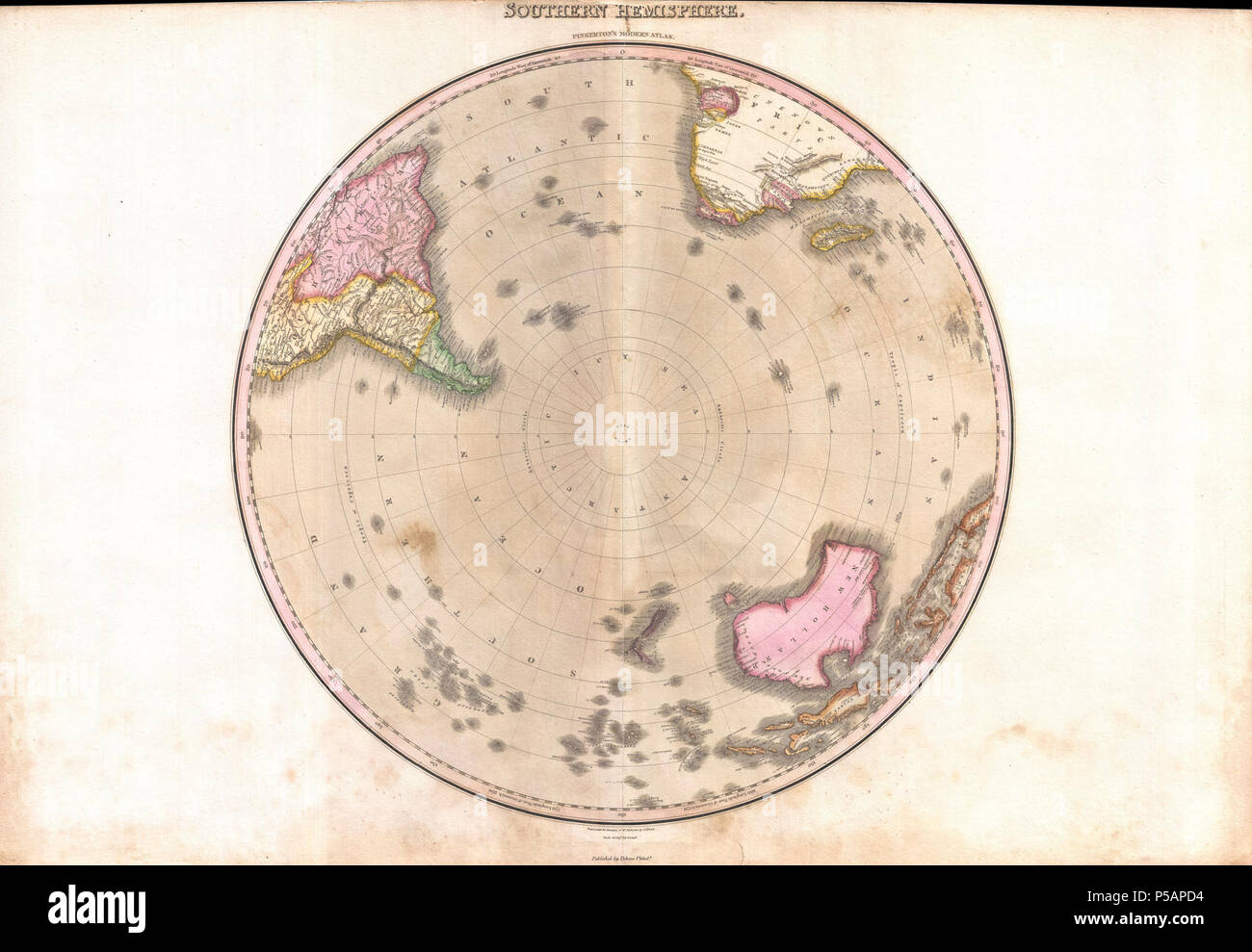 Mappa pinkerton dell'emisfero australe immagini e fotografie stock ad ...