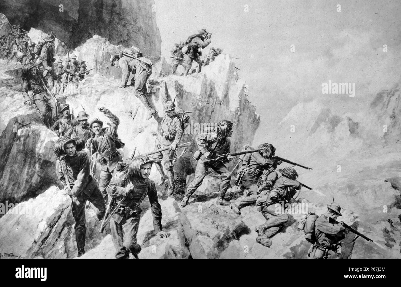 Alpini durante la Prima Guerra Mondiale 1917 Foto stock - Alamy