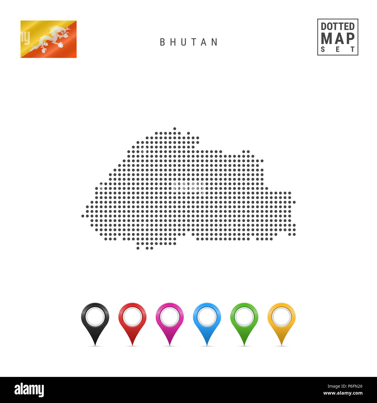 Mappa punteggiata bhutan immagini e fotografie stock ad alta ...