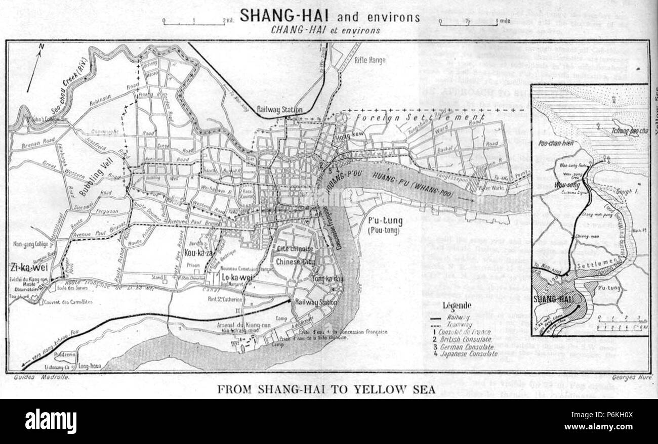Mappa di shanghai Foto e Immagini Stock in Bianco e Nero - Alamy