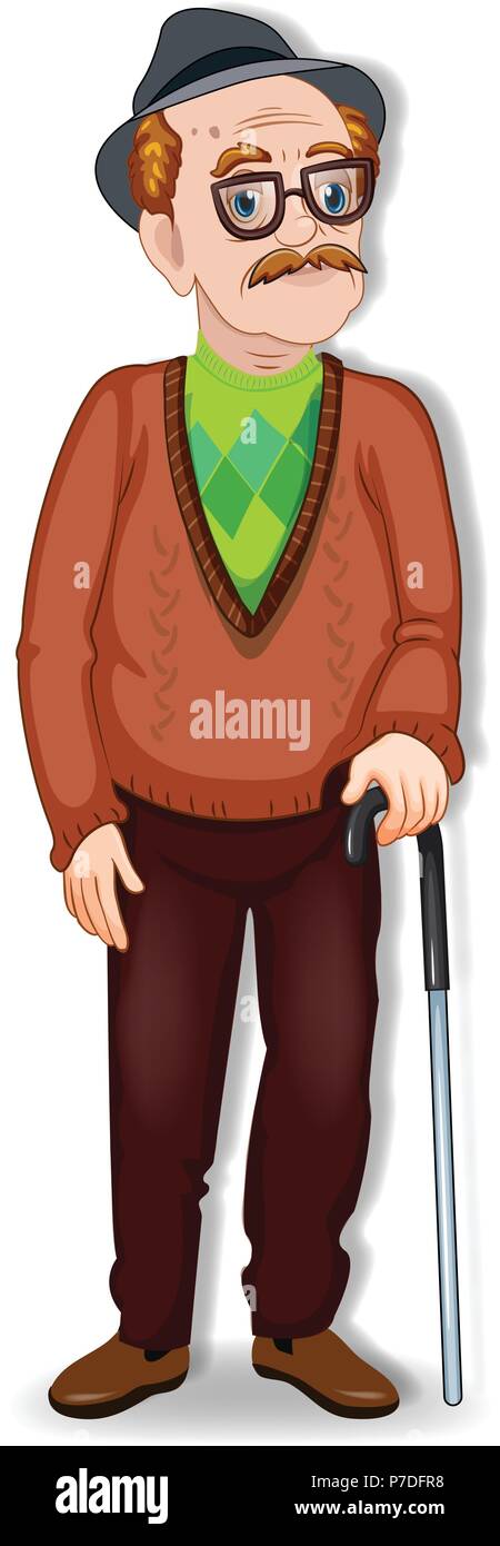 Senior cane cartoon illustration Immagini Vettoriali Stock - Alamy