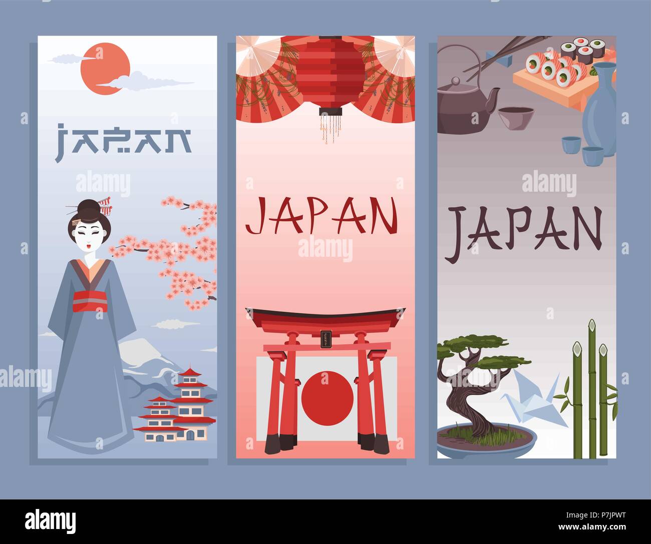 Io amo il Giappone poster. Tradizionali simboli giapponesi ...