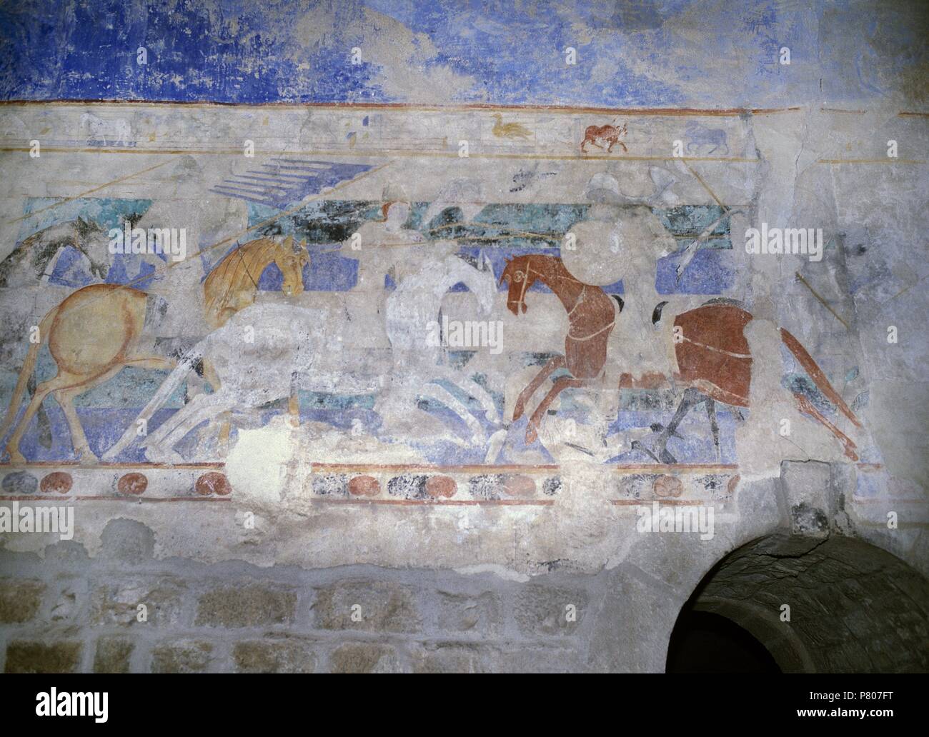 La lotta tra franchi e Saraceni cavalieri. Franchi sono identificati ...