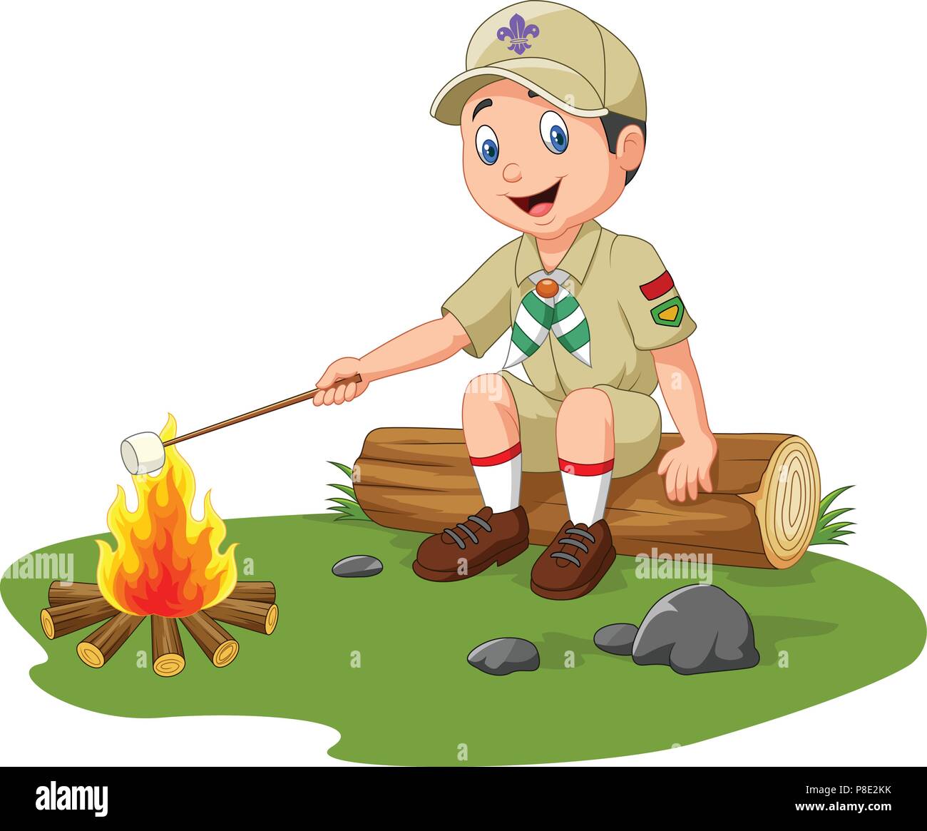 Vector illustration boy scout cartoon immagini e fotografie stock ad ...