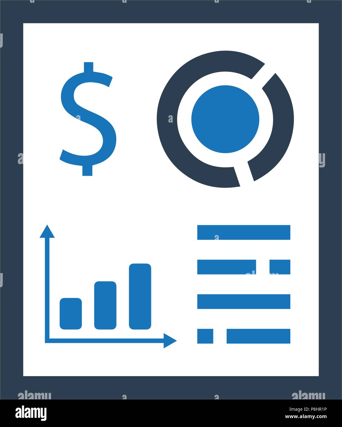 Relazione finanziaria icona Immagine e Vettoriale - Alamy