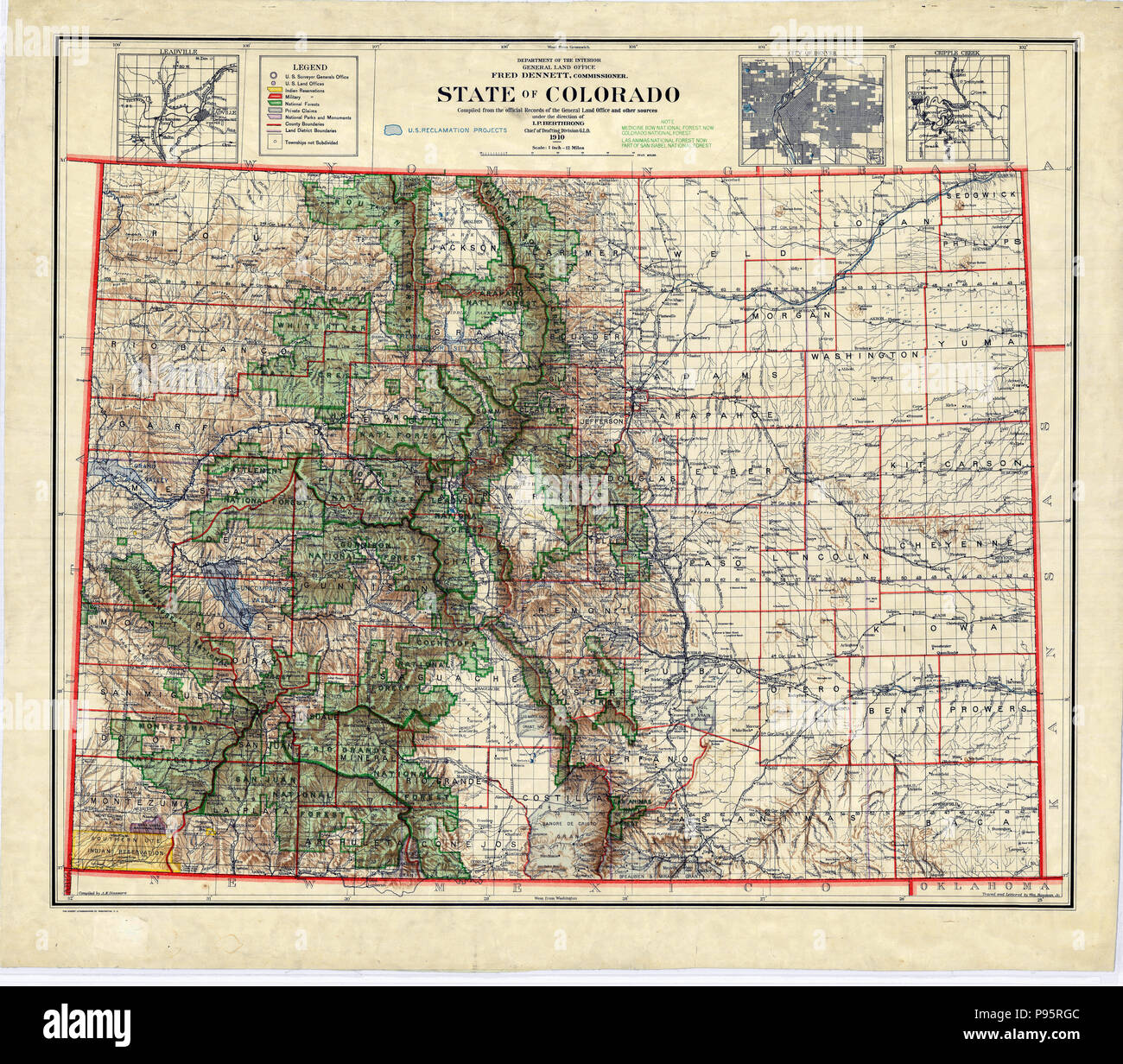 Mappa di colorado 1910 immagini e fotografie stock ad alta risoluzione ...