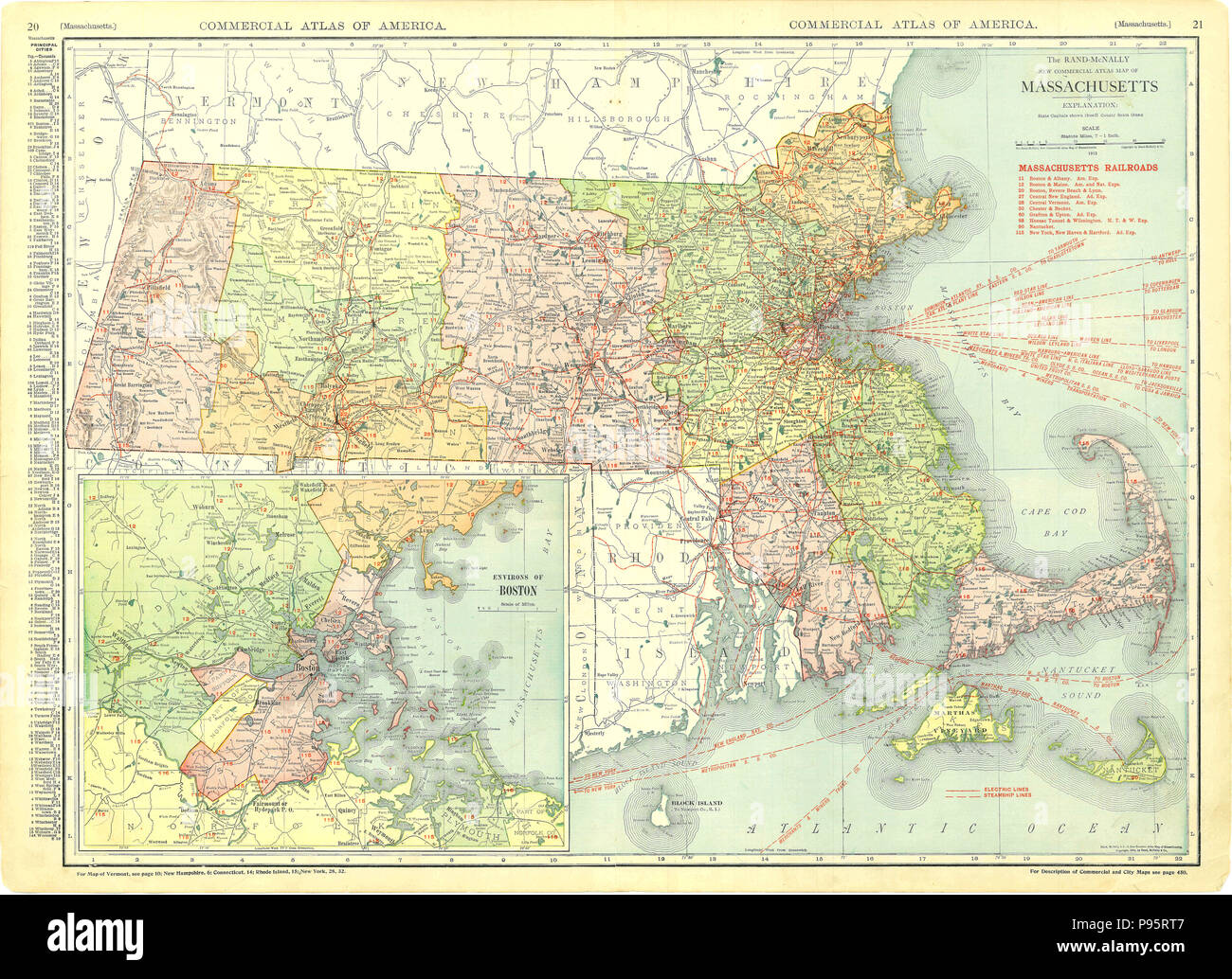 Vecchia mappa del massachusetts immagini e fotografie stock ad alta ...