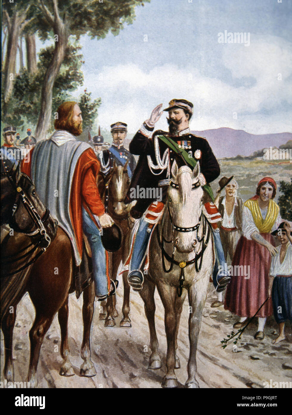 Storico incontro tra G. Garibaldi e Vittorio Emanuele II a Teano il 26 ...