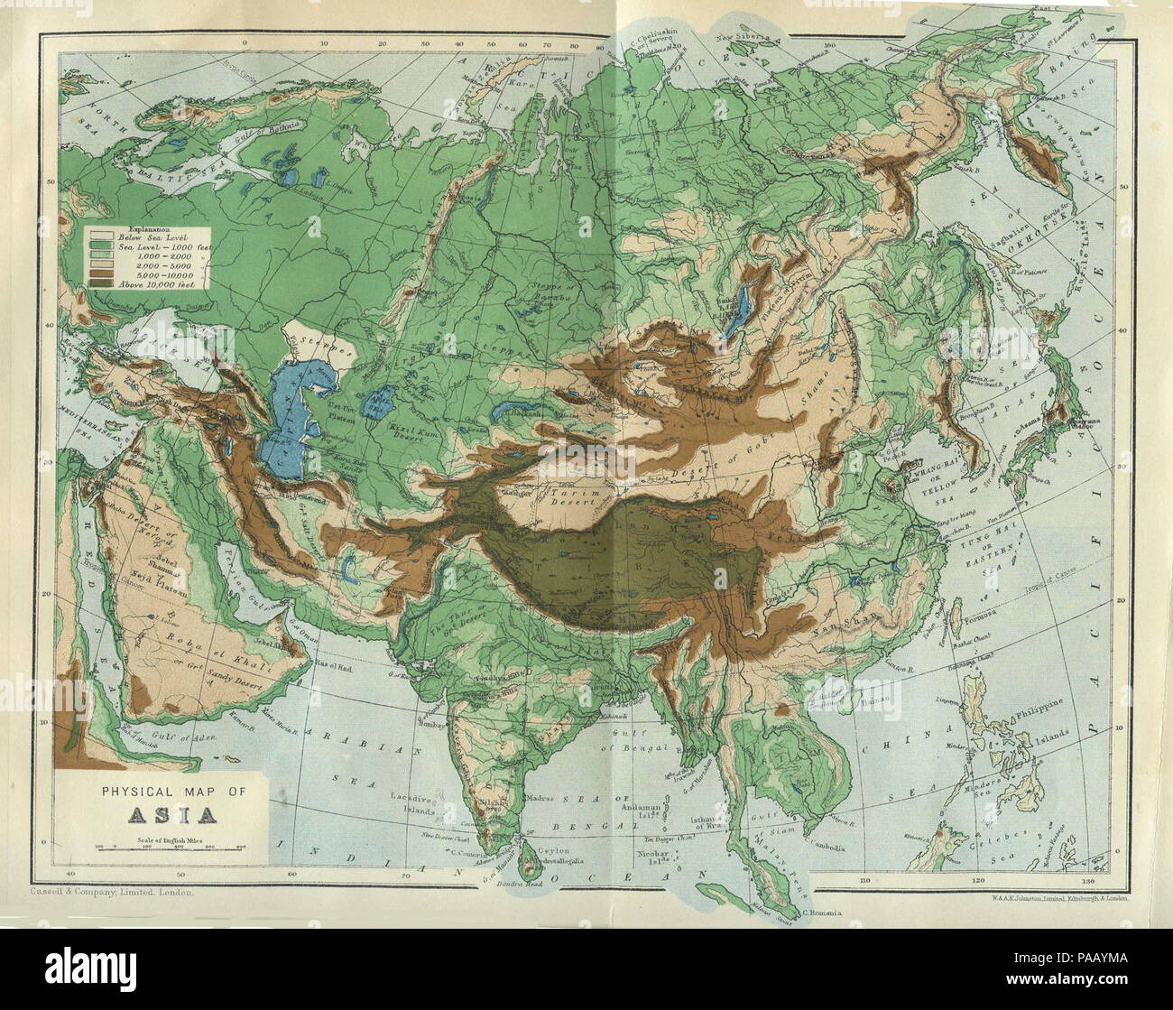 Map of asia fisica immagini e fotografie stock ad alta risoluzione - Alamy
