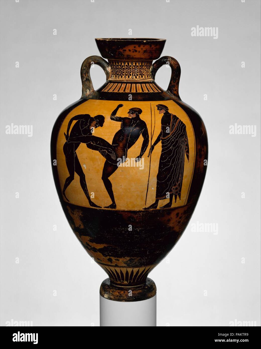 La terracotta Panathenaic premio anfora. Cultura: greco, soffitta ...