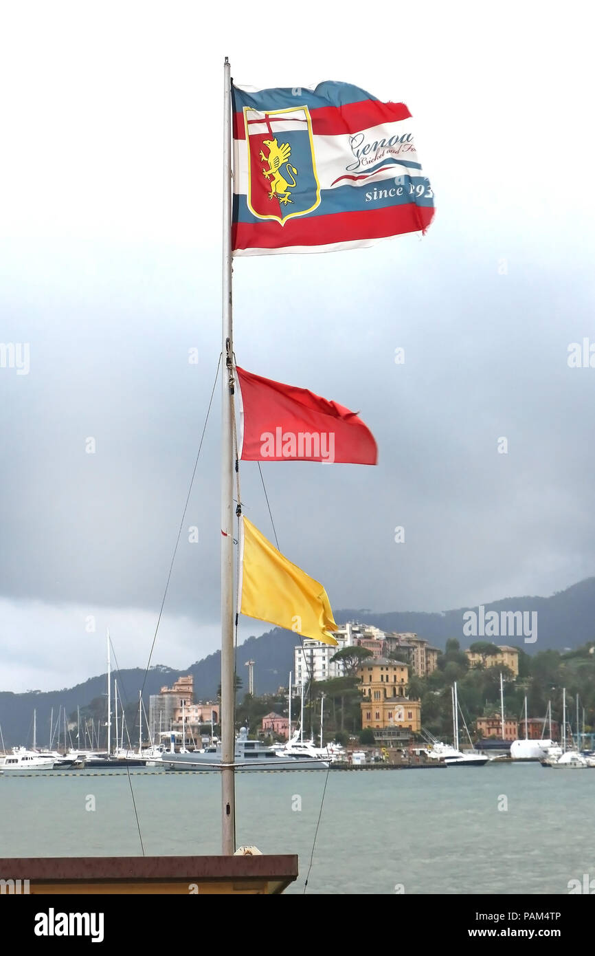 Bandiera Ufficiale di Genova, capitale della regione italiana della ...