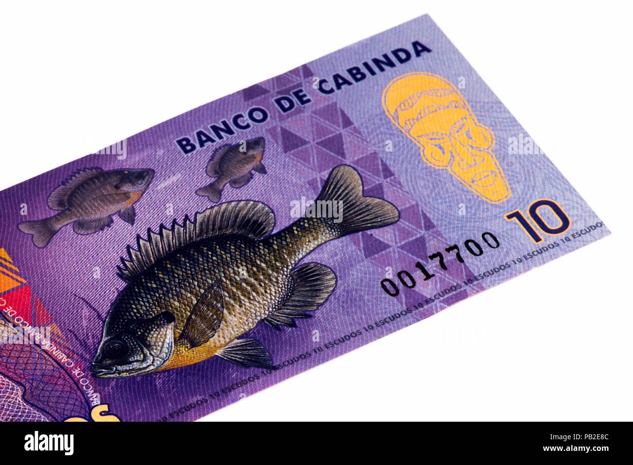 10 escudos banconota. L'escudo è la moneta della provincia di Cabinda ...