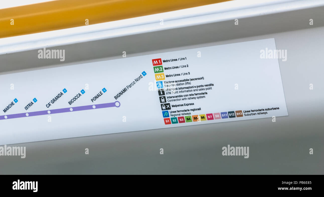 Milano mappa moderna immagini e fotografie stock ad alta risoluzione ...