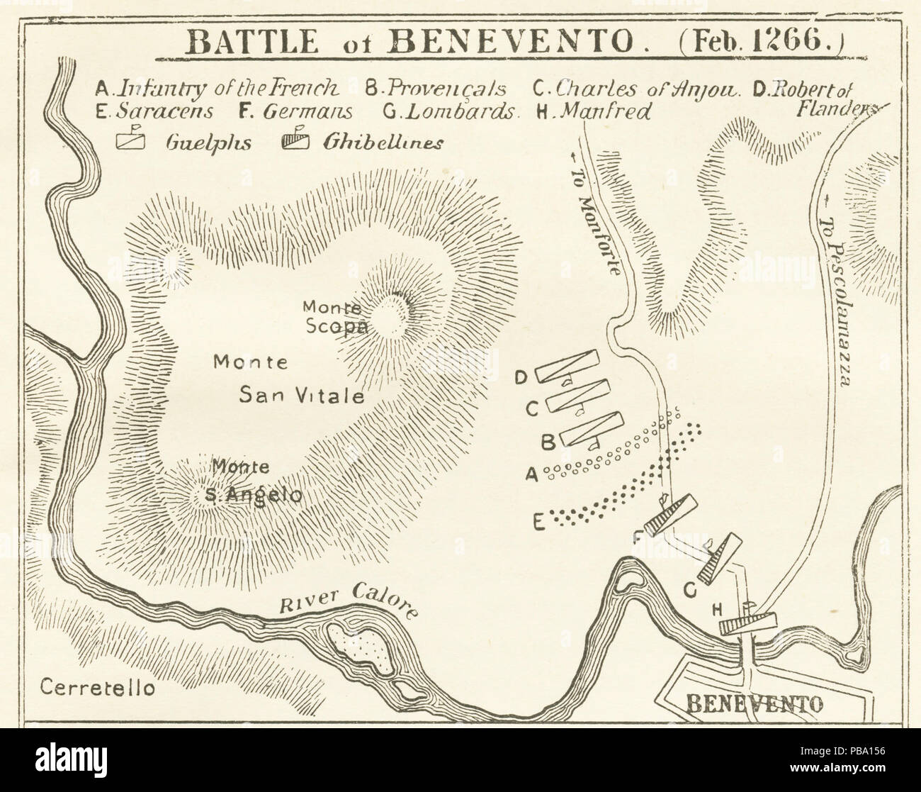 Battaglia di Benevento mappa Foto stock - Alamy